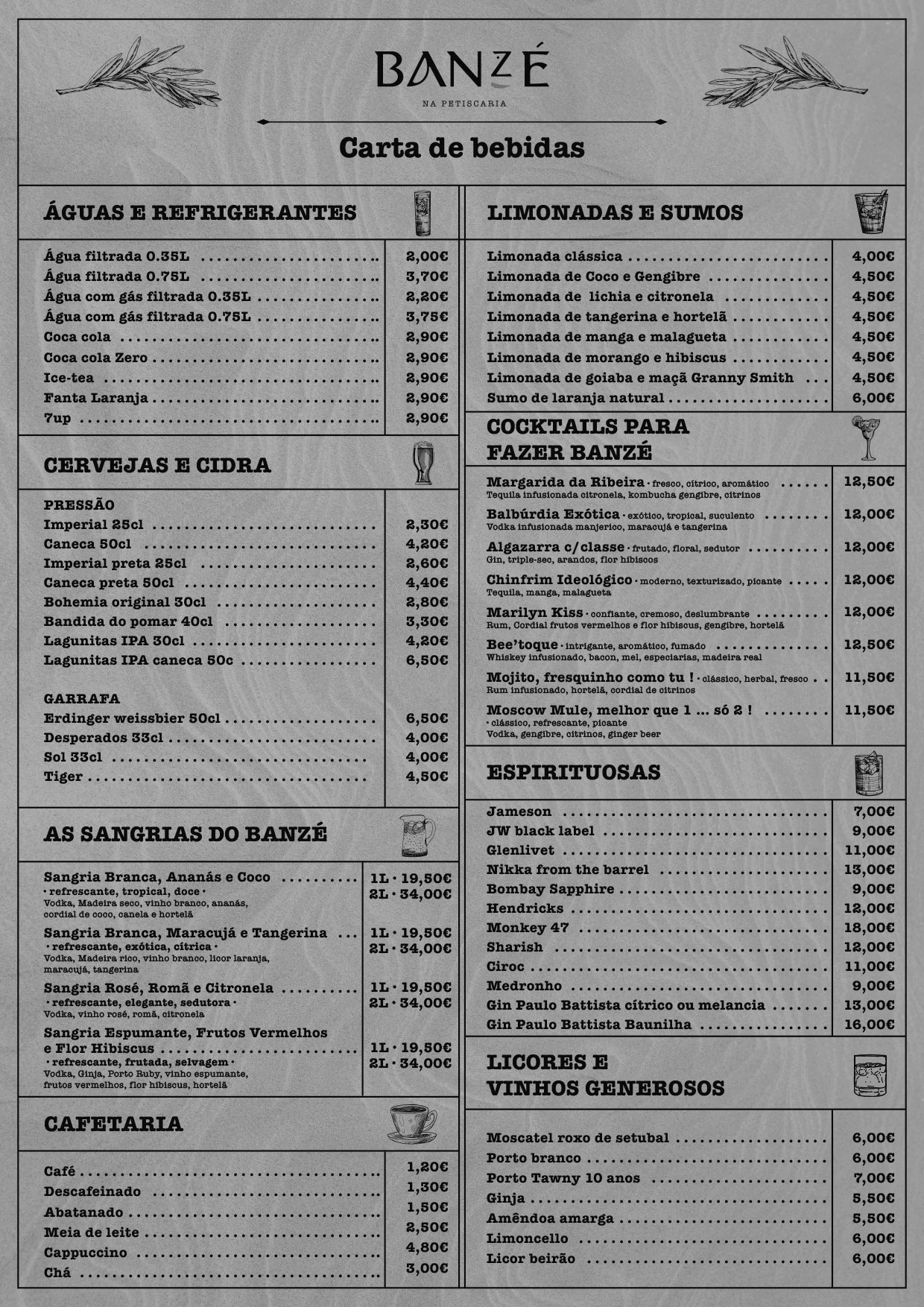 Menu - Banzé na Petiscaria